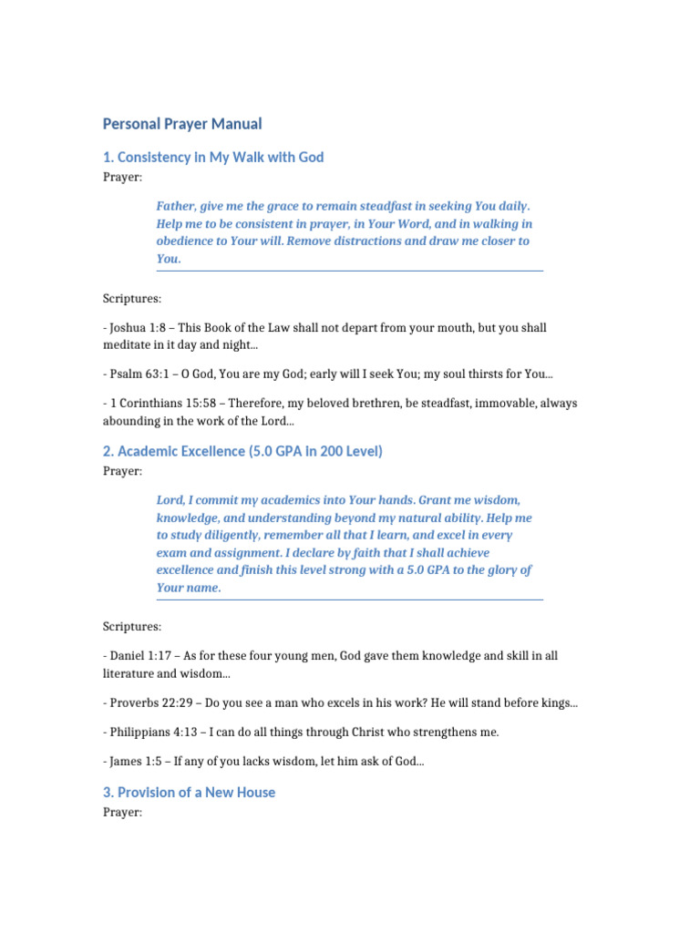 Personal Prayer Manual | PDF | Prayer | Glory (Religion)