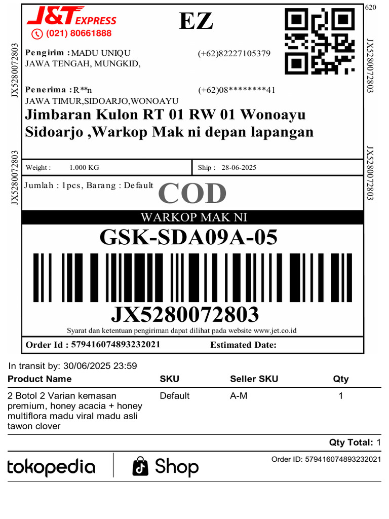 06-28!12!54-14 Shipping Label+Packing Slip 2 | PDF | Honey