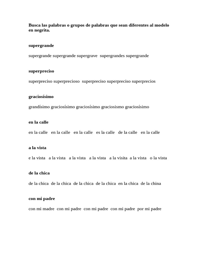 Buscar Palabras Iguales | PDF