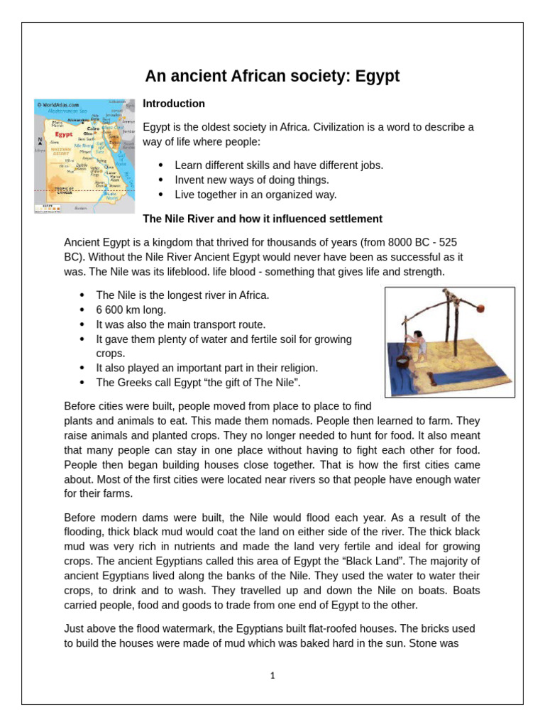 Ancient Egypt: Civilization and Nile Influence | PDF | Ancient Egypt ...