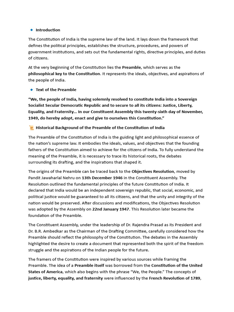 Permable Constitution of India Assignment | PDF | Political Science ...