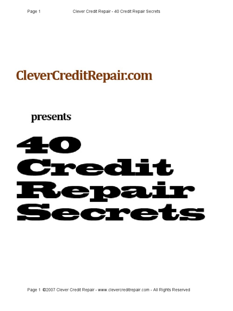 40 Credit Repair Secrets | PDF | Credit History | Credit Score