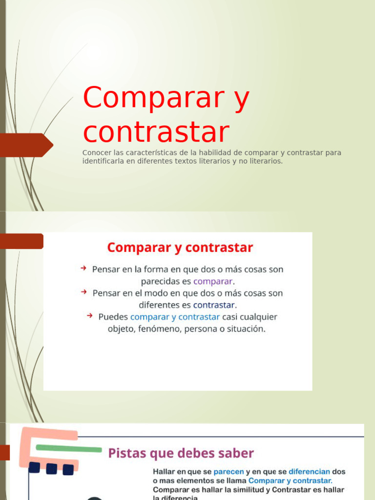 Comparar y Contrastar | PDF
