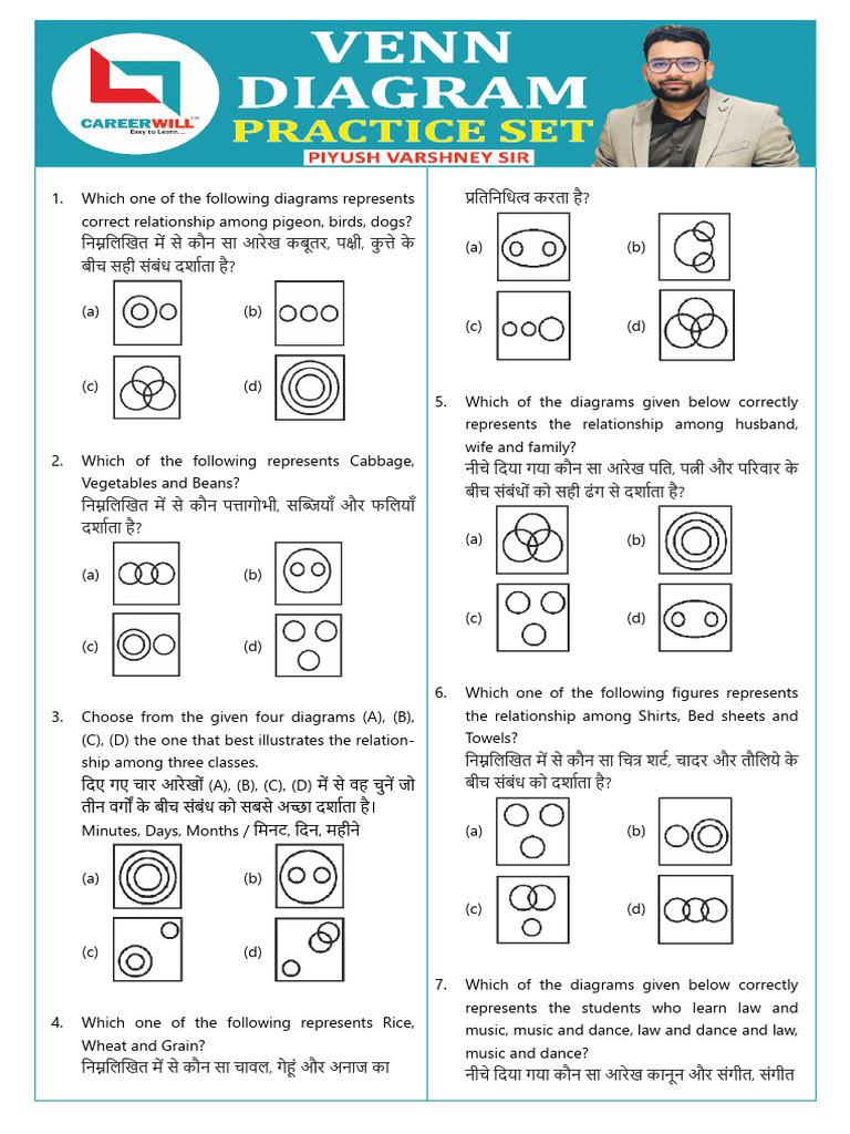 Venn Diagram Practice Set | PDF