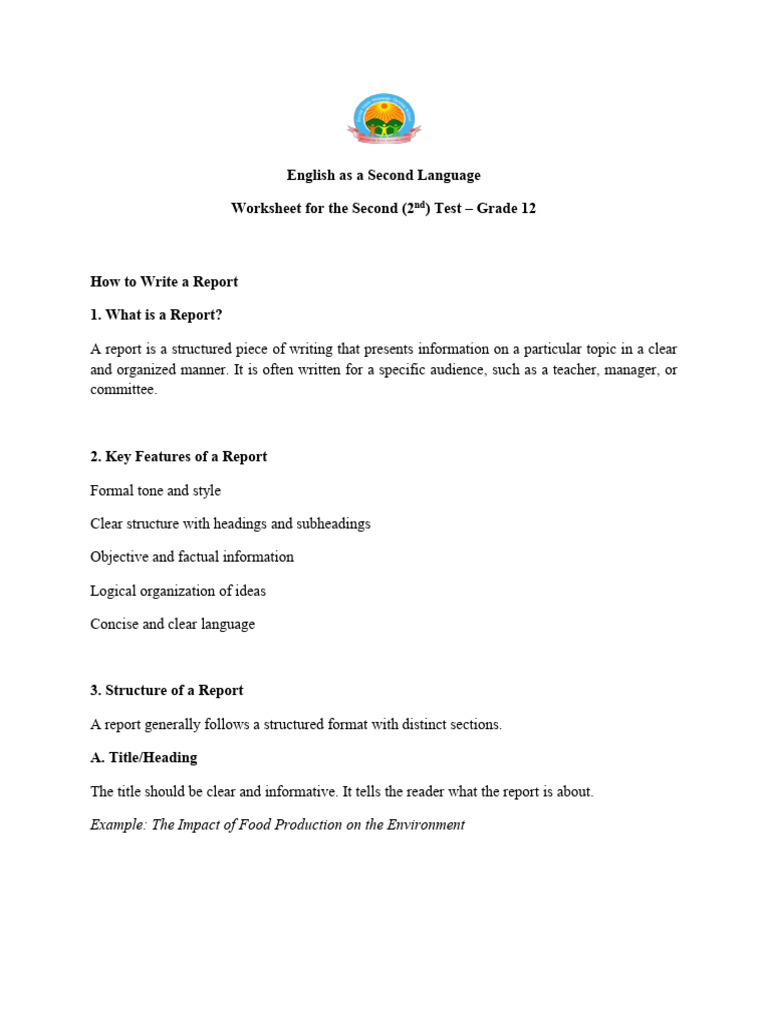 G12 Worksheet2 English as Second Language | PDF | Verb | Agriculture