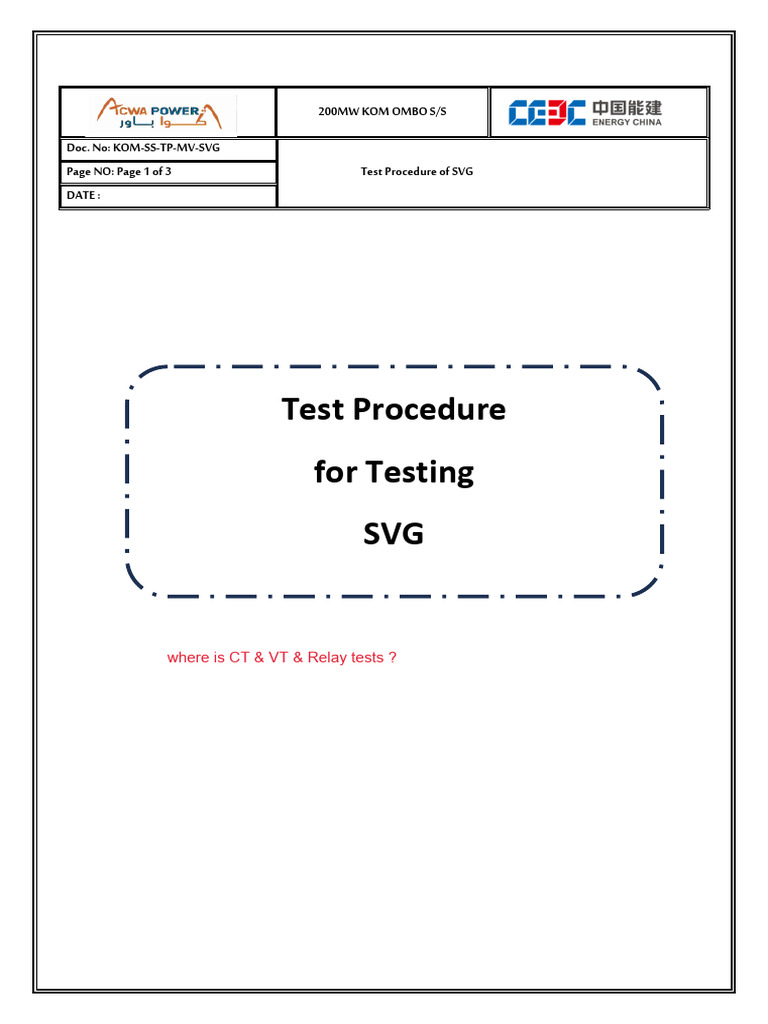 Kom Ss TP MV SVG SVG Test Procedure | PDF