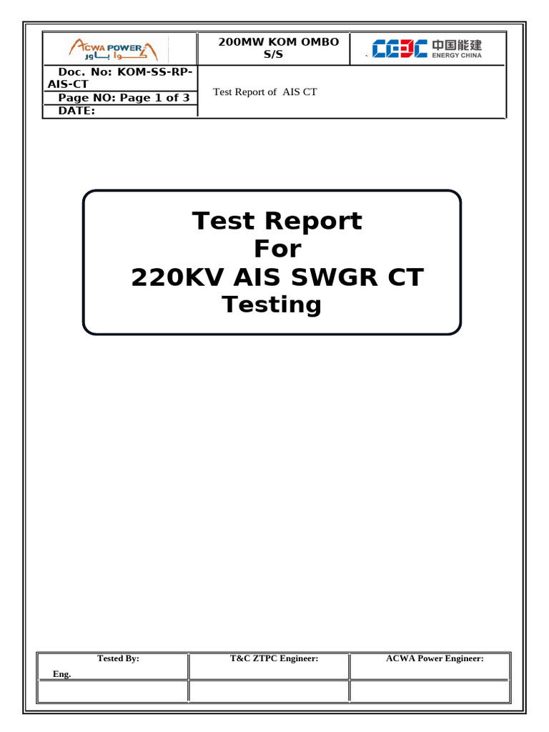 Kom Ss CT RP Test Report | PDF