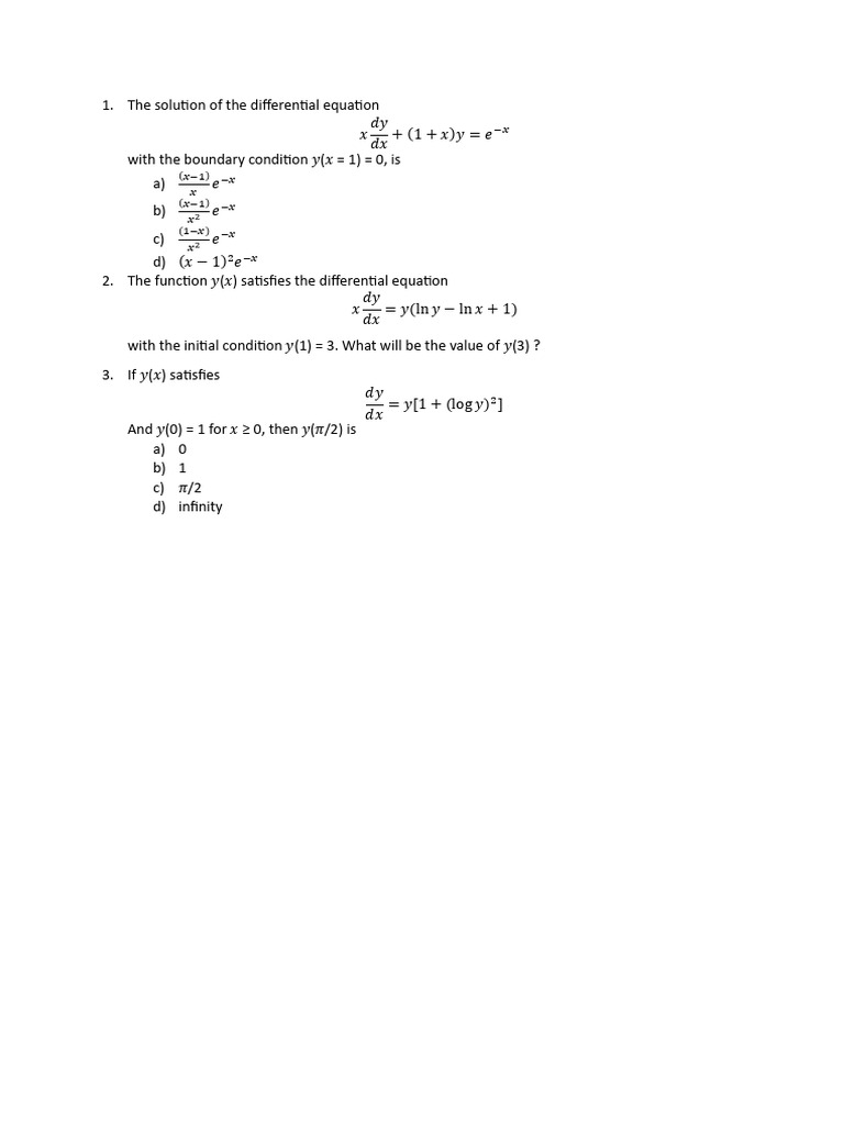 Differential Equation, Test | PDF