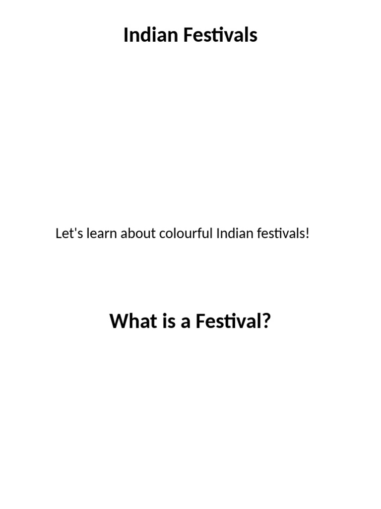 Indian Festivals Preschool With Pictures | PDF