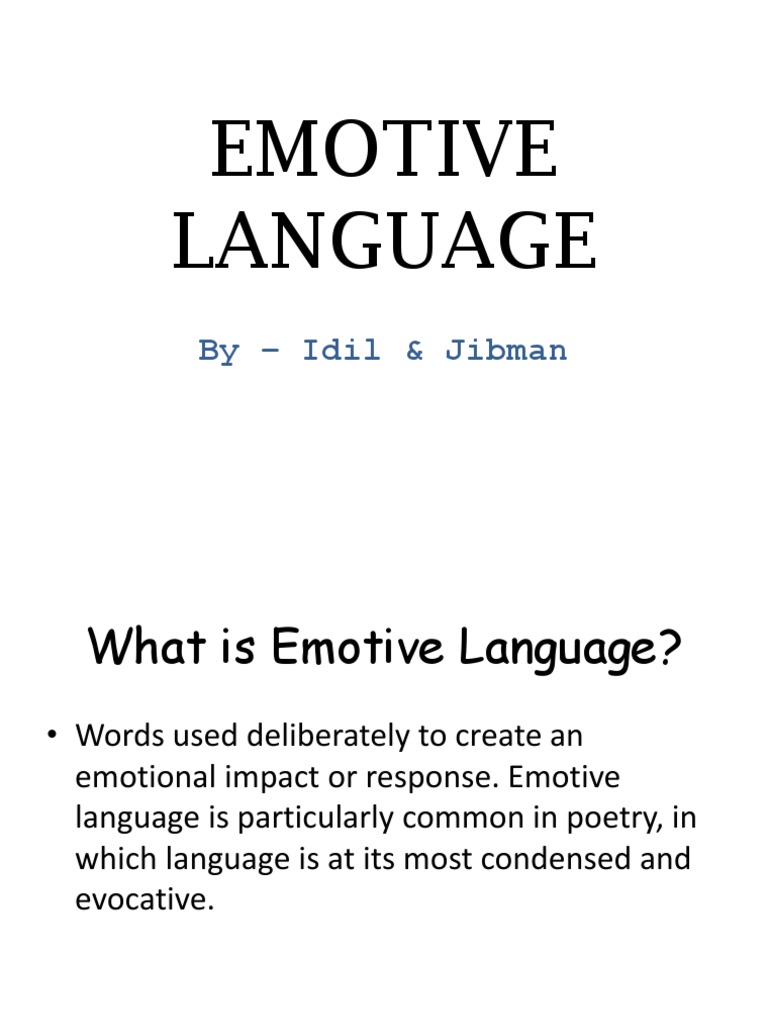 Understanding Emotive Language | PDF