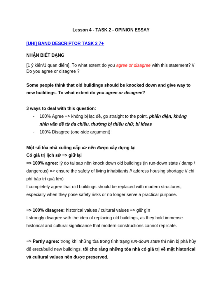 Handout For Lesson 4 - Opinion Essay | PDF | Crimes | Crime & Violence