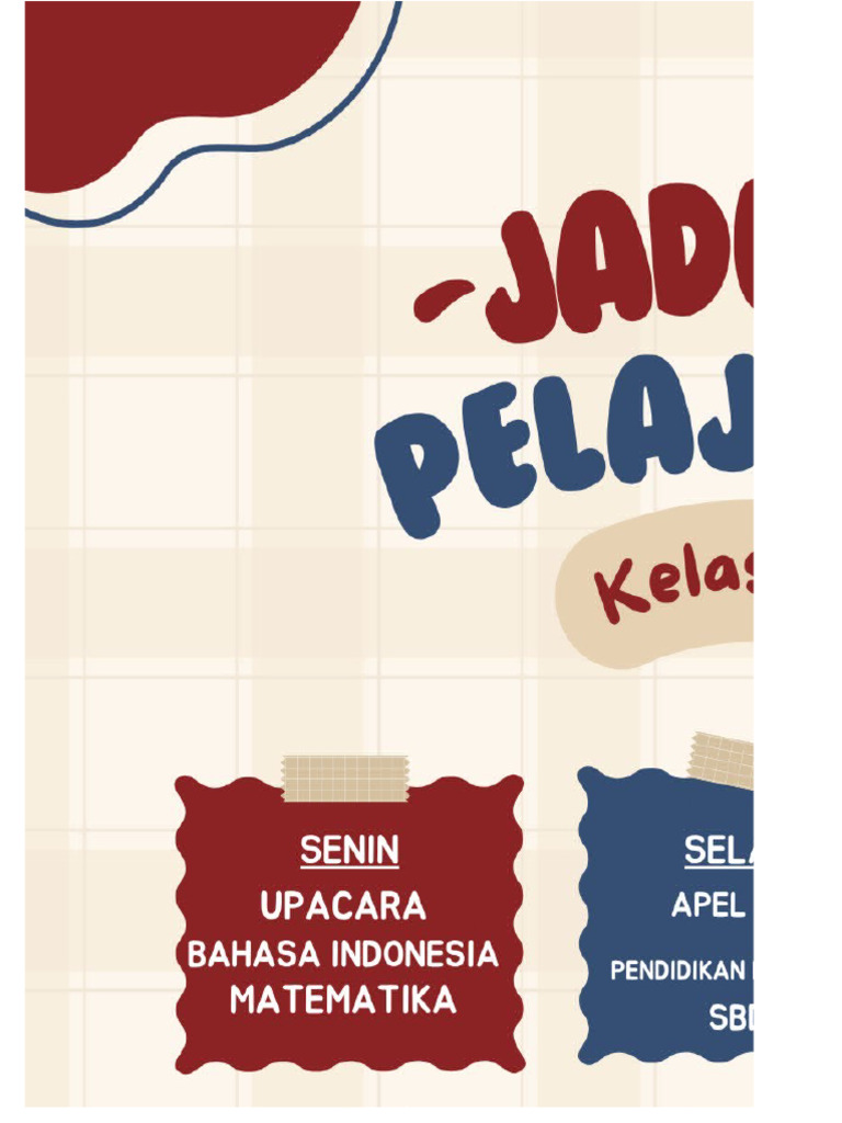 Jadwal Pelajaran Kelas 2 Pdf