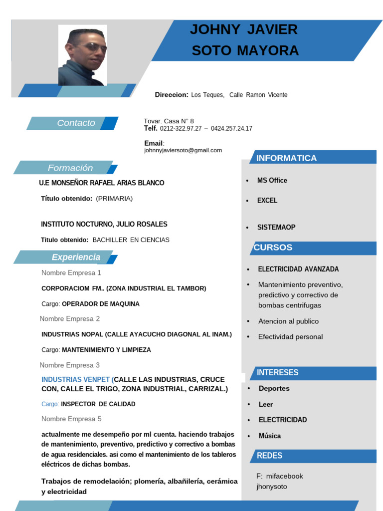 Johnny Soto Curriculum | PDF