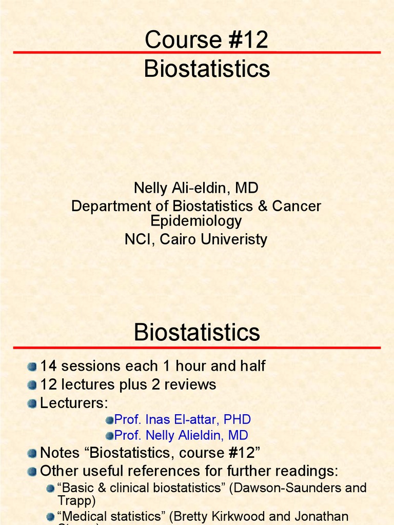 Lecture 1 - Biostat Basic | PDF