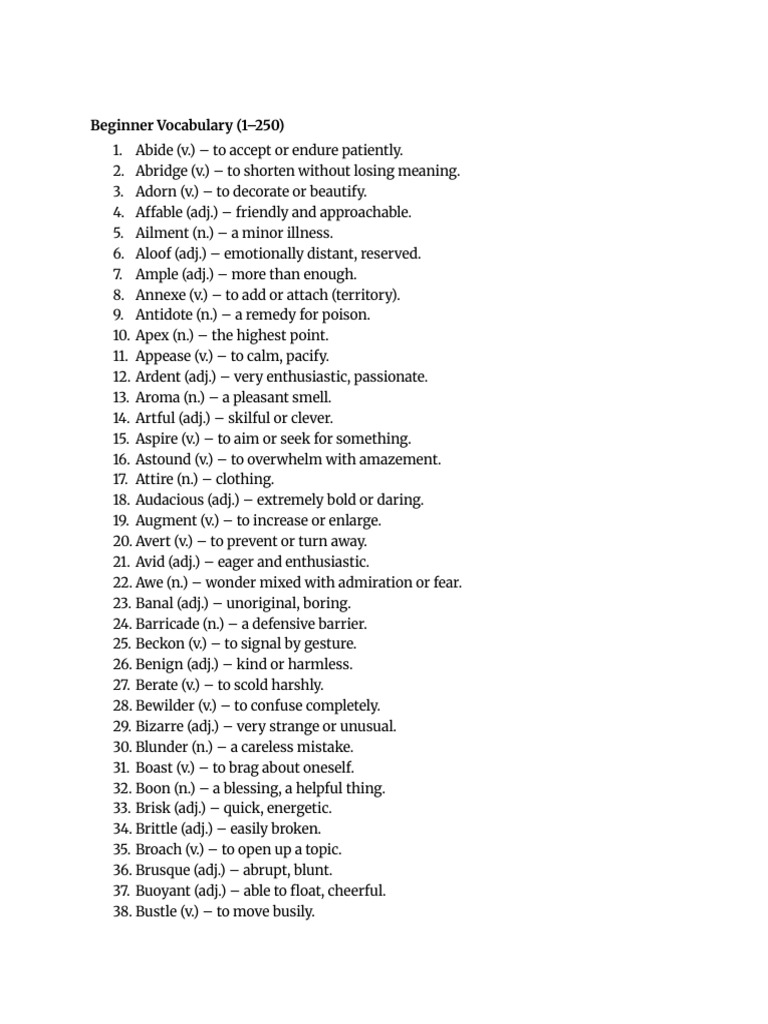 Vocabulary: Antonyms and Meanings | PDF