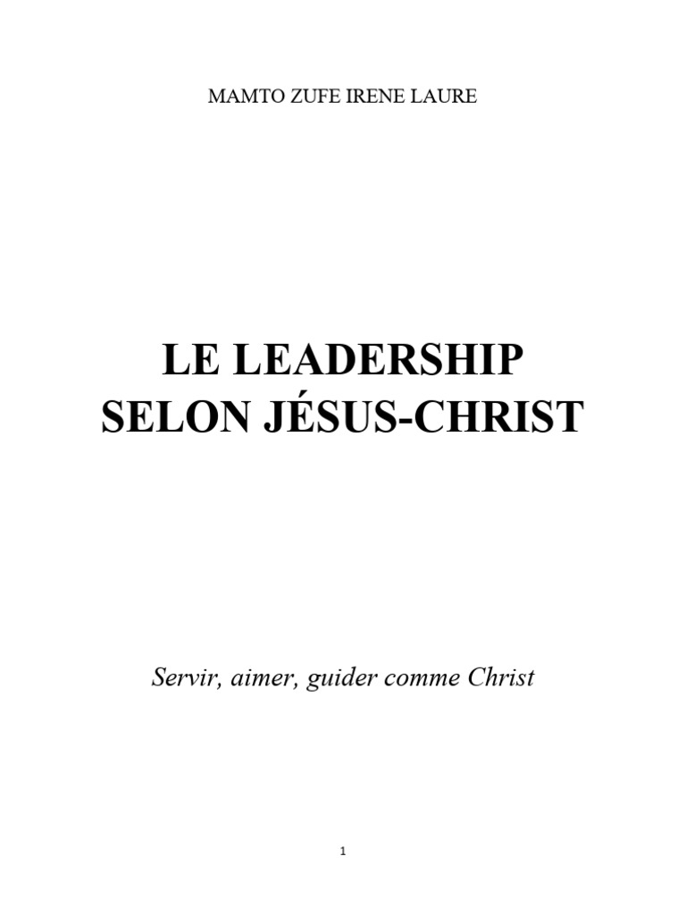 Leadership selon Jésus-Christ | PDF | Jésus | Dieu