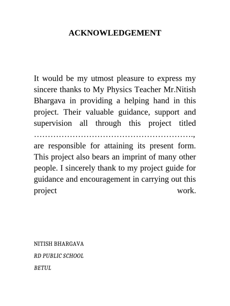 Acknowledgement | PDF