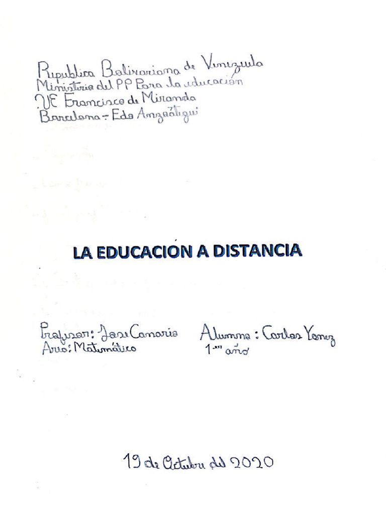 Educacion A Distancia | PDF
