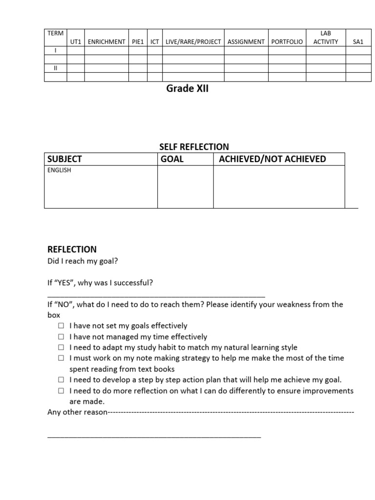 Academic Tracker XII 2025-26 | PDF