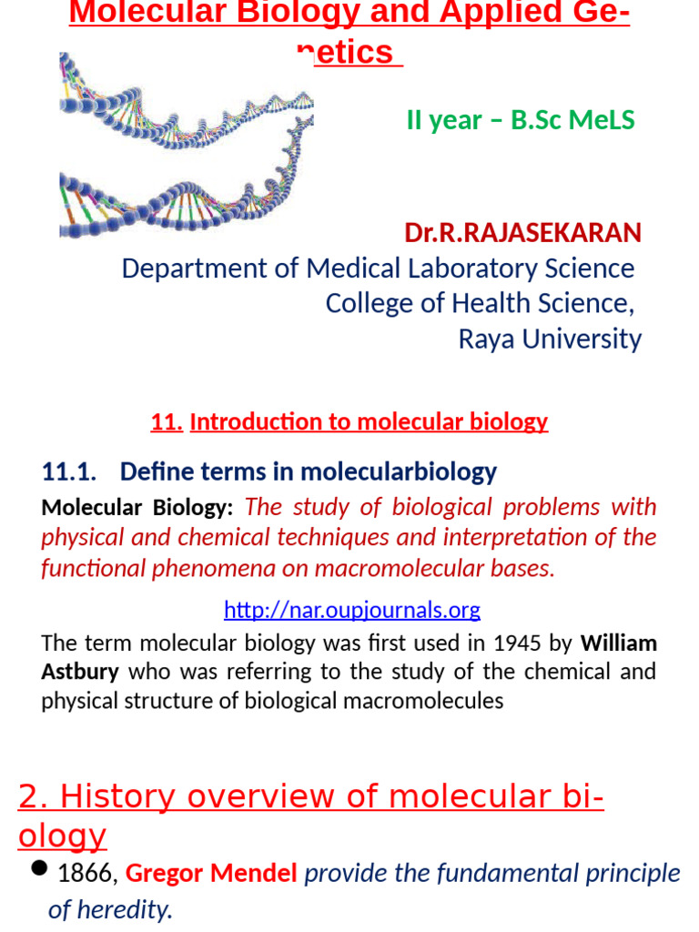 3 Molecular Biology Biomolecules, DNA Replication, Transcription | PDF ...