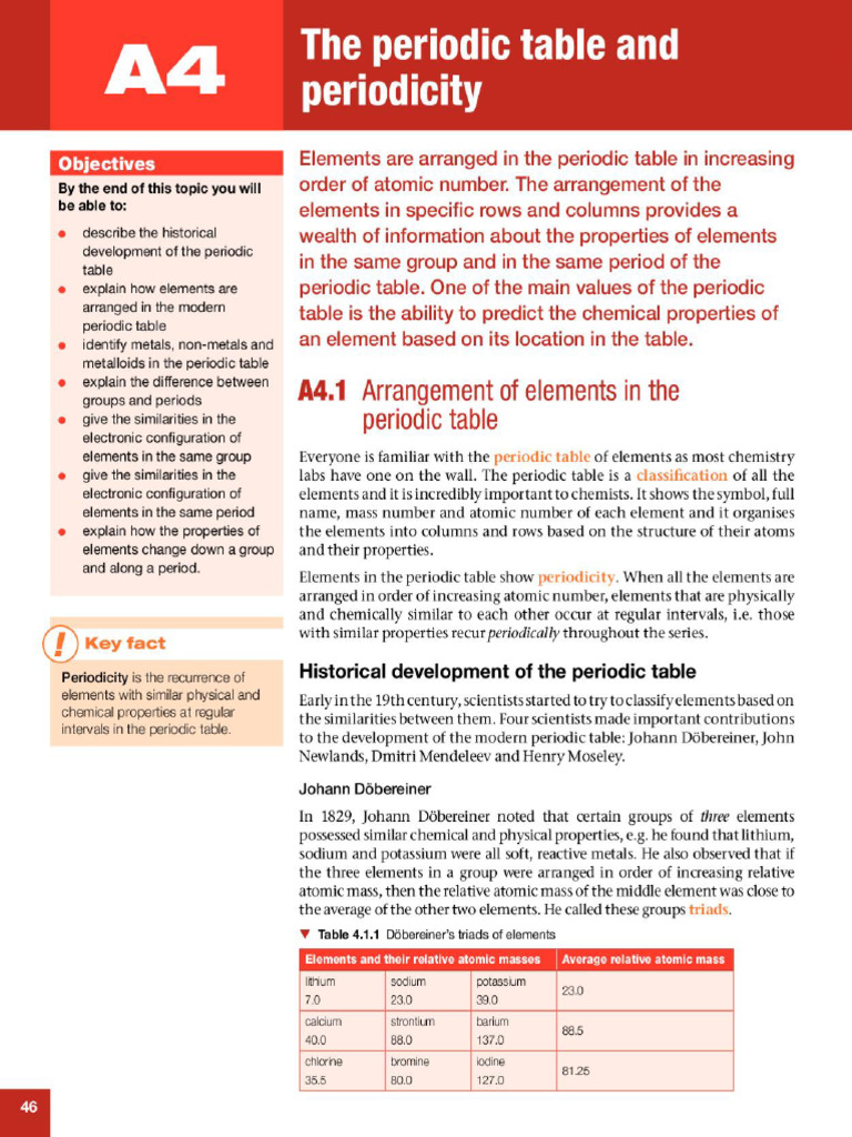 The periodic table and periodicity | PDF