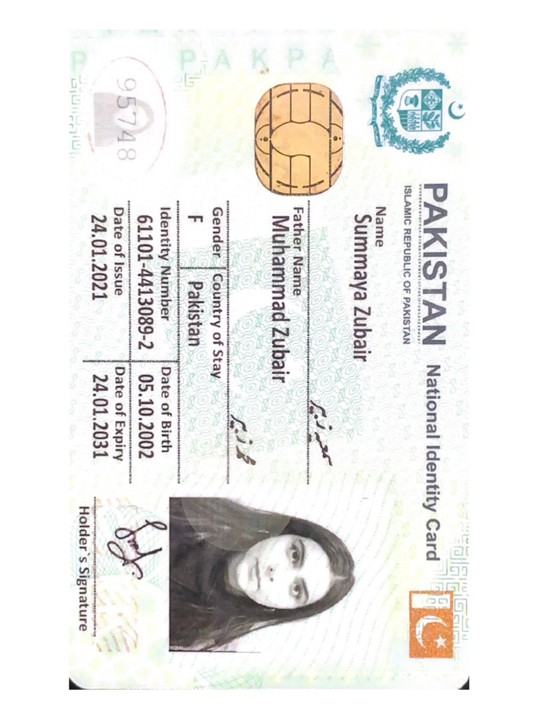 PAKISTAN National Identity Card | PDF