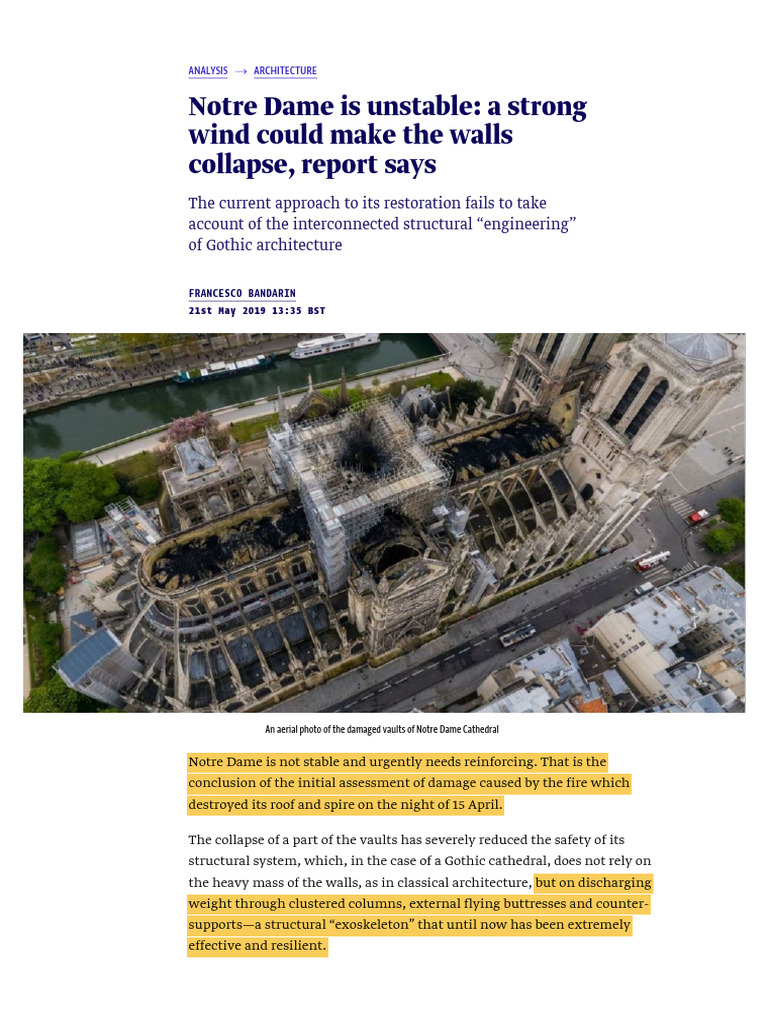 04 Bandarin - Notre Dame Is Unstable | PDF | Architectural Design ...