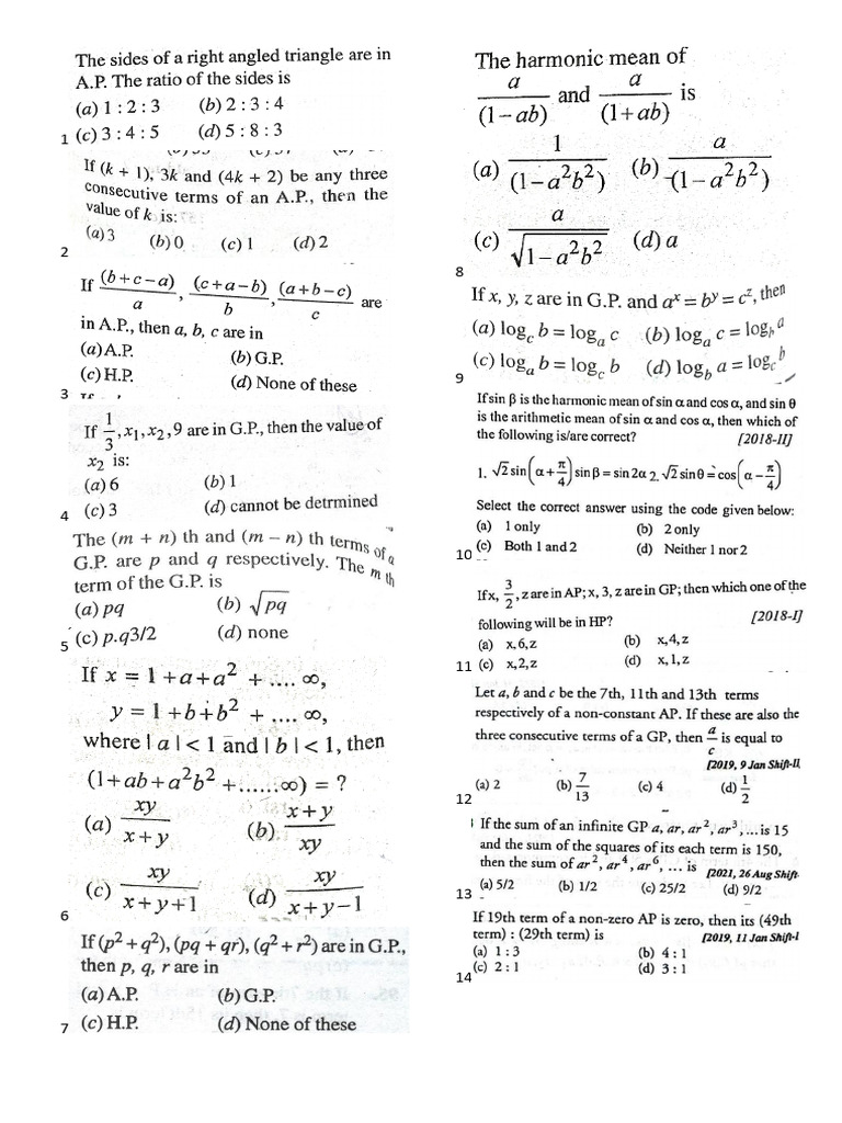 Sequence & Series Test Google Meet | PDF