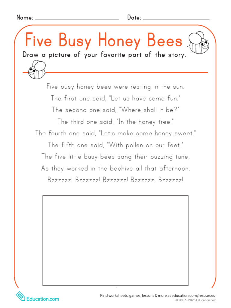 Five Busy Honey Bees | PDF