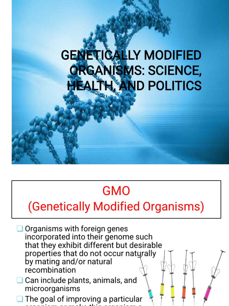 Overview of Genetically Modified Organisms | PDF | Genetic Engineering ...