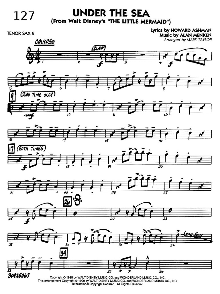 UnderTheSea TenorSax2 | PDF