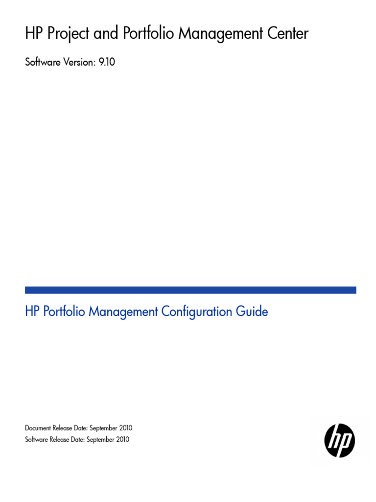 HP Man PPM9.10 PortfolioMgmtConfig PDF | PDF | Net Present Value ...
