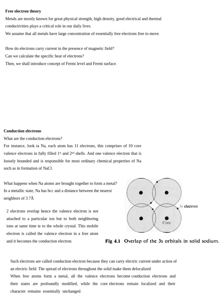 Understanding Free Electron Theory | PDF | Electron | Spin (Physics)