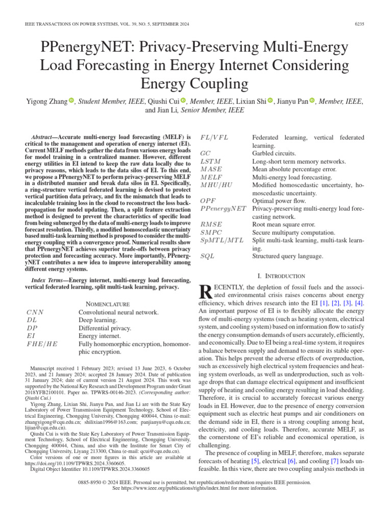 PPenergyNET Privacy-Preserving Multi-Energy Load Forecasting in Energy ...