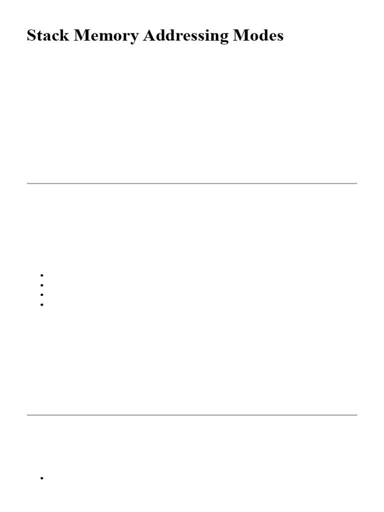 Stack Memory Addressing Modes | PDF | Parameter (Computer Programming) | Computer Architecture