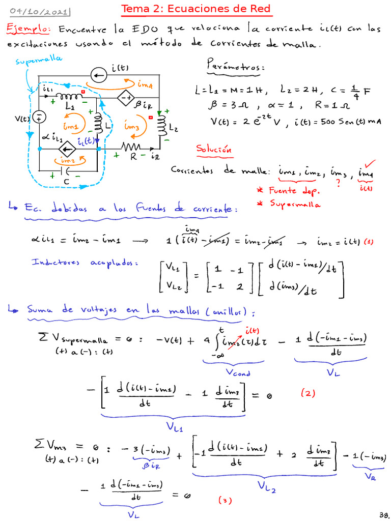 Clase - 04!10!2021 - Ejemplos Voltajes de Nodo y Corrientes de Malla | PDF