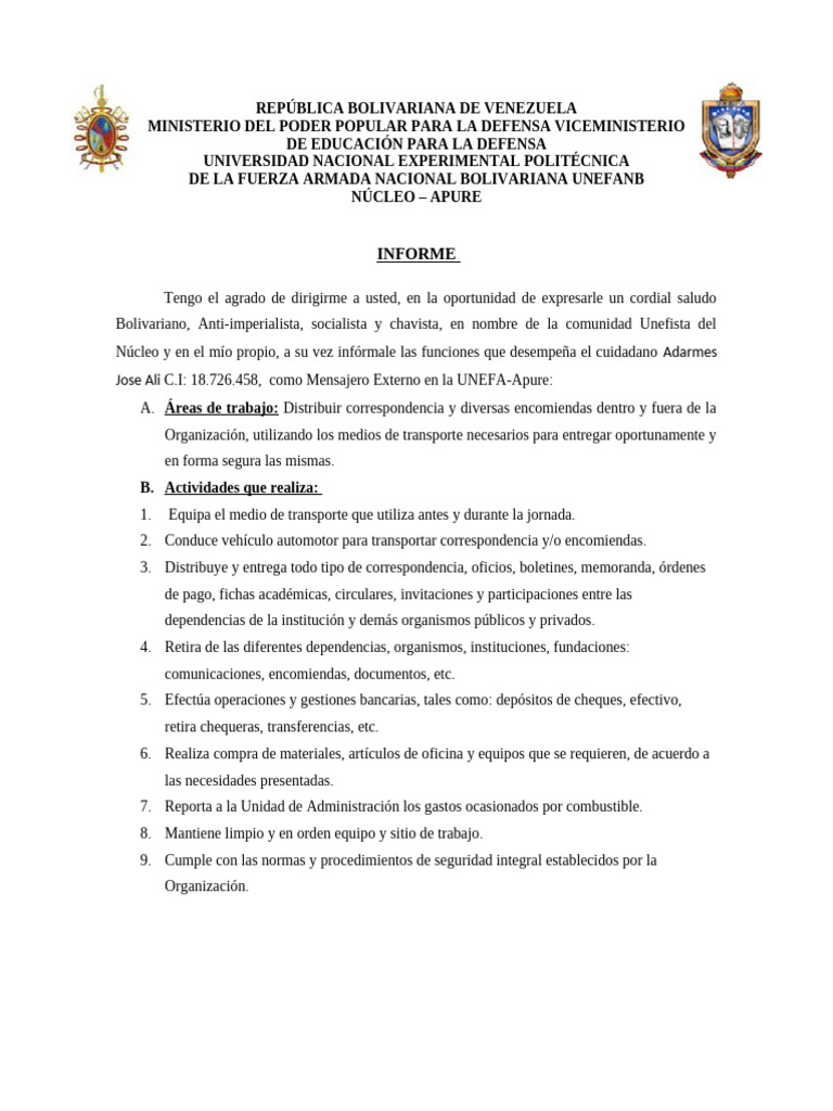 Funciones de Jose Adarme | PDF