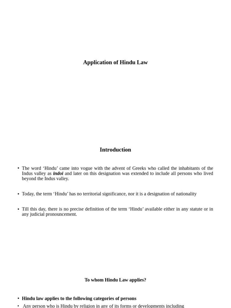 Application of Hindu Law | PDF | Religious Conversion | Religious Faiths
