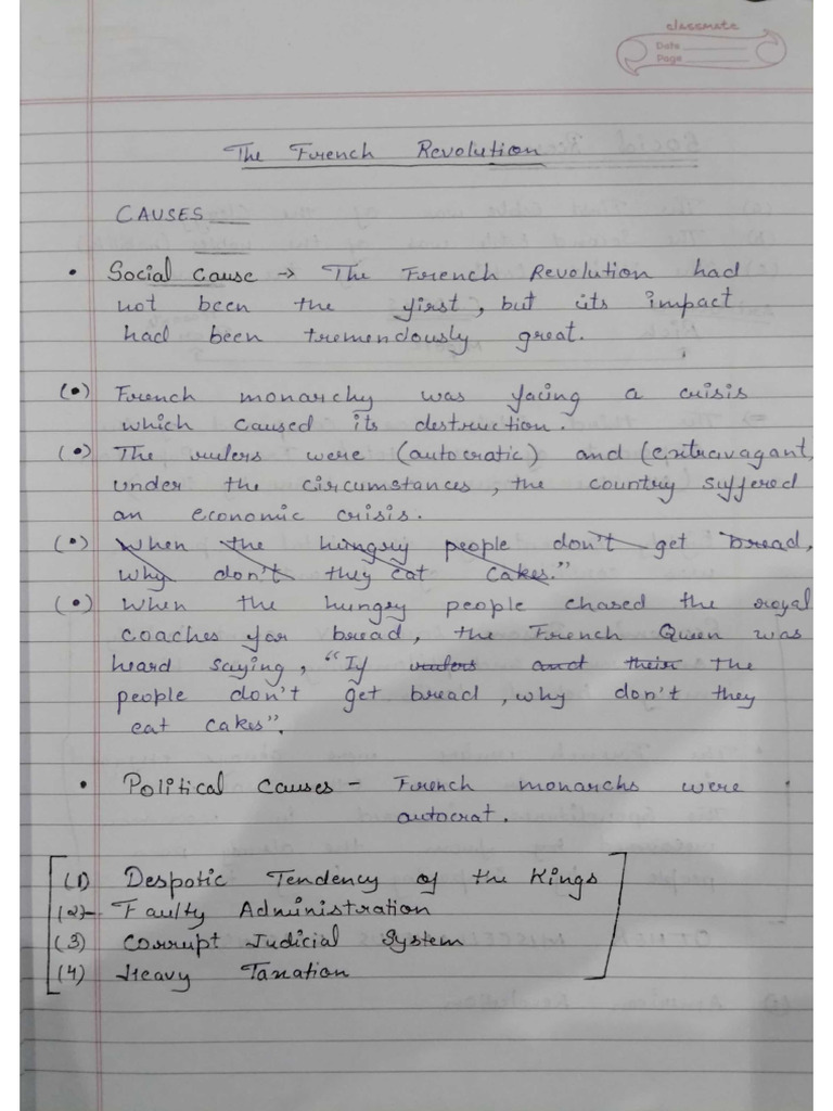 French Revolution Notes | PDF