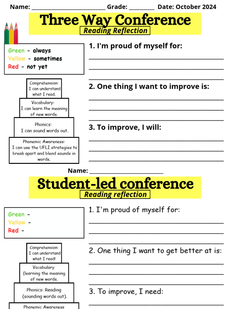 Student Reading Reflection Template | PDF | Phonics | Education Theory