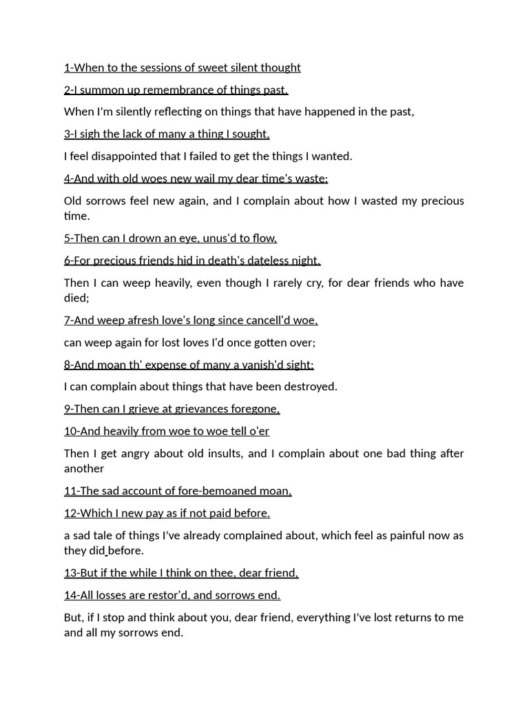 Sonnet 30 | PDF