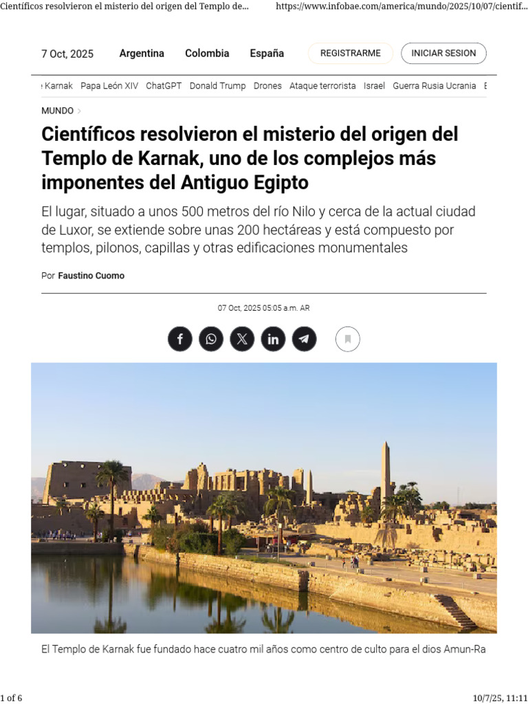 Origen del Templo de Karnak Revelado | PDF | Antiguo Egipto | templo