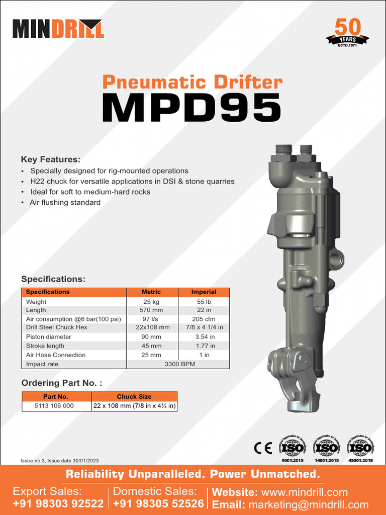 Mindrill MPD95 English | PDF