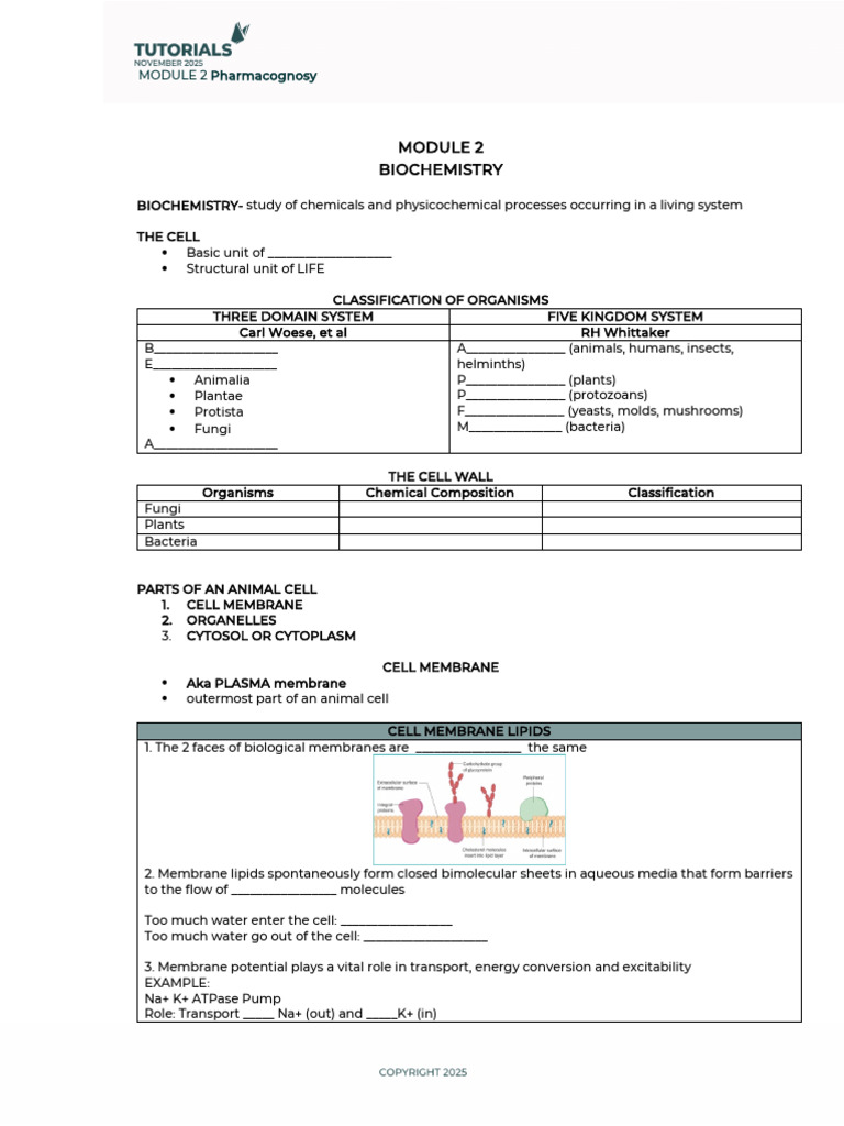 Tutorials Season 10 Module 2 Part 1 | PDF | Cell Membrane | Glycolysis