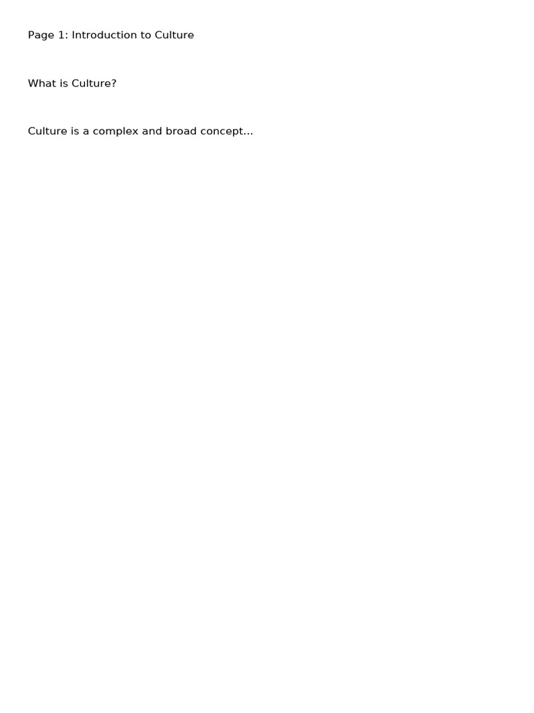 Culture Assignment 1 | PDF