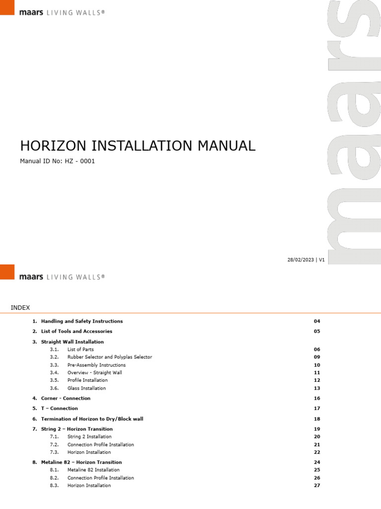 Horizon Installation Manual Guide | PDF | Door | Wall