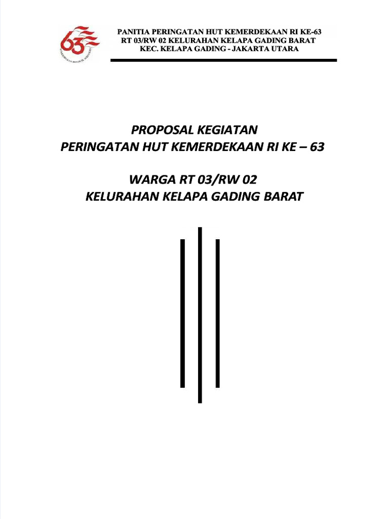 Proposal Peringatan HUT RI ke-63 Kelapa Gading | PDF