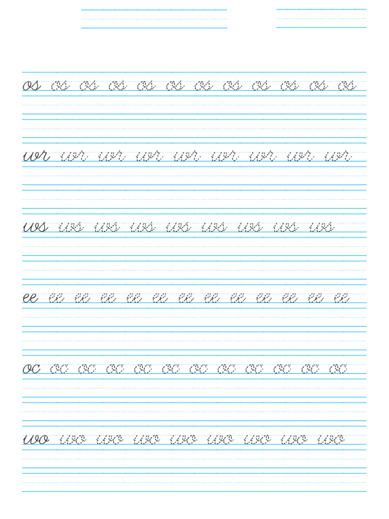Cursive Writing Difficult Letter Combinations 5 | PDF