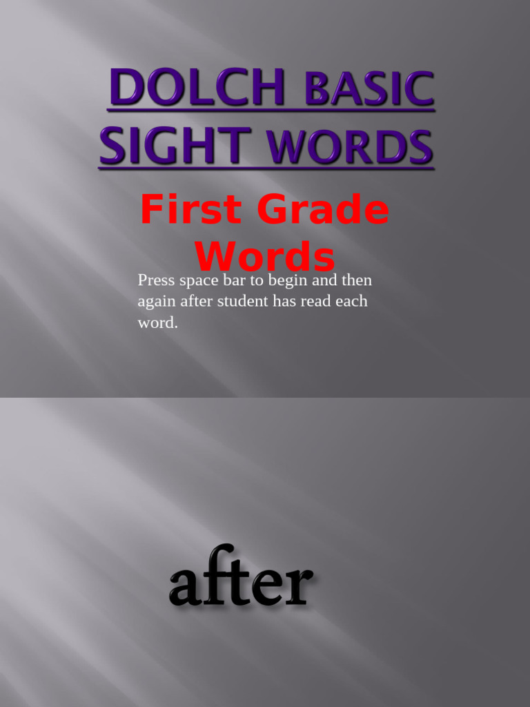 Dolch 1st Grade Words | PDF