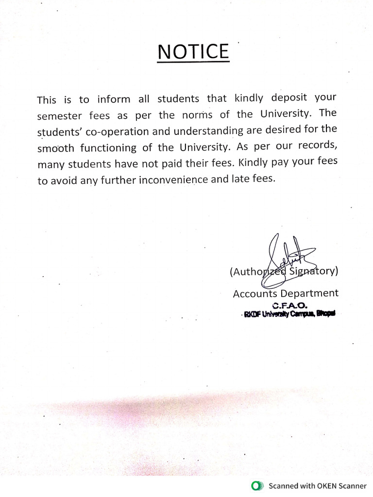 Fee Notice | PDF